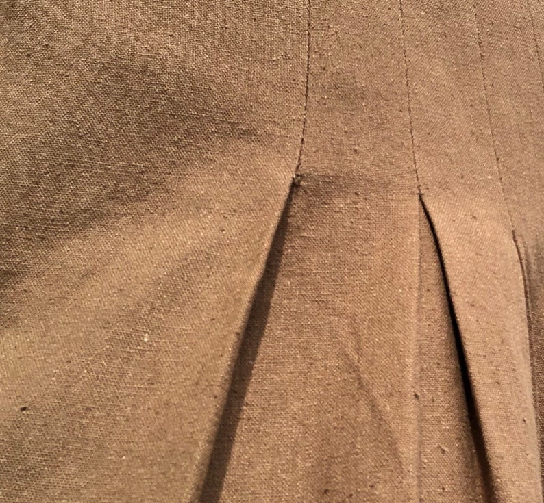 Vintage Raw Silk Slub Woven Beige Brown High Waisted Pleated | Etsy