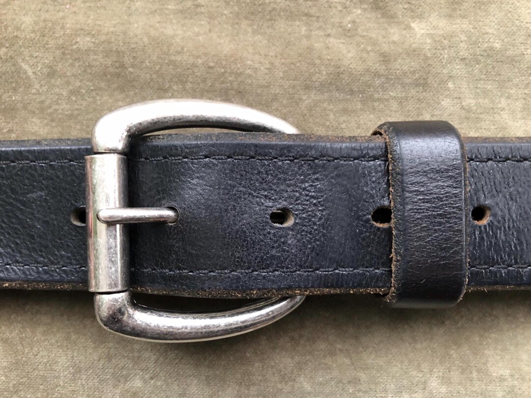 Heavy Duty Black Thick Leather Work Utility Belt Size M L XL Waist 32 ...