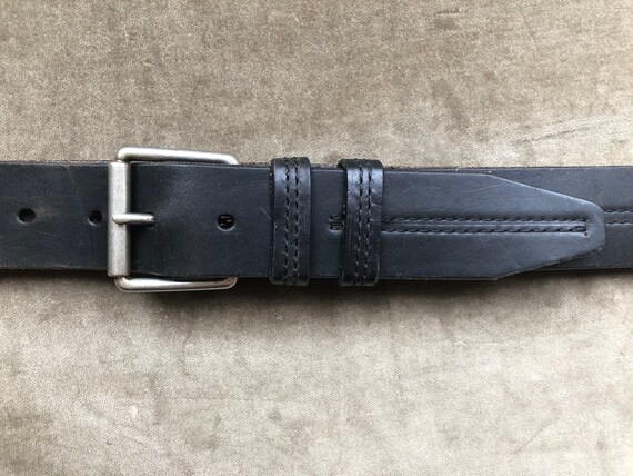 Auth Horween Thick black leather Work Belt Heavy Duty… - Gem