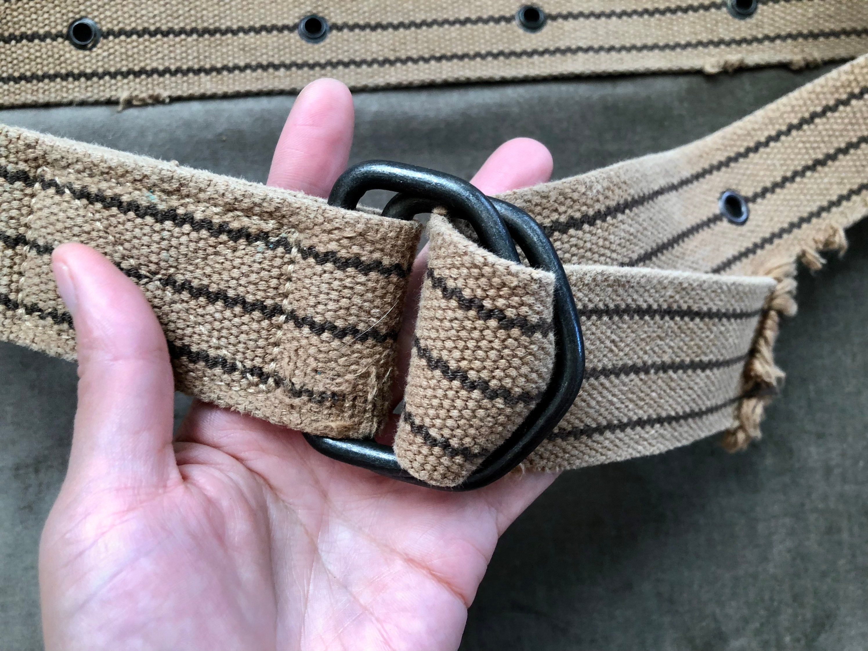 90s Cotton Woven Boho Belt Sash Double D Ring Buckle 1990s 90s Cotton Woven Boho Belt Sash Double D Ring Buckle 1990s
