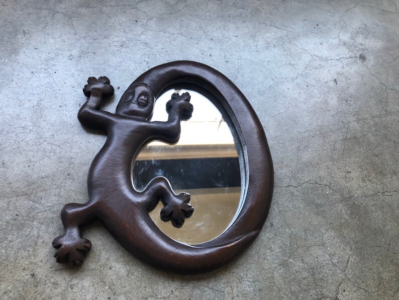 Strange Ouroboros Gecko Lizard Framed Wall Hanging Mirror Wood - Etsy