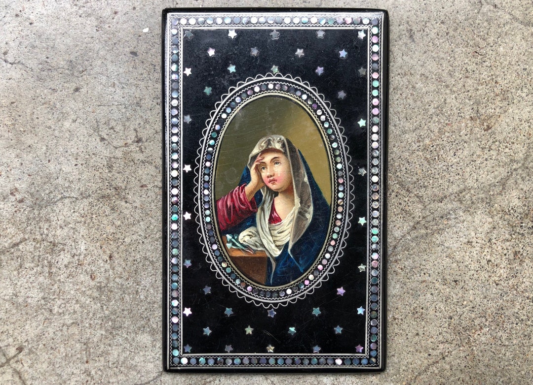 Antique French Missel Missal Book Plaque Prayer Book Cover Miniature ...