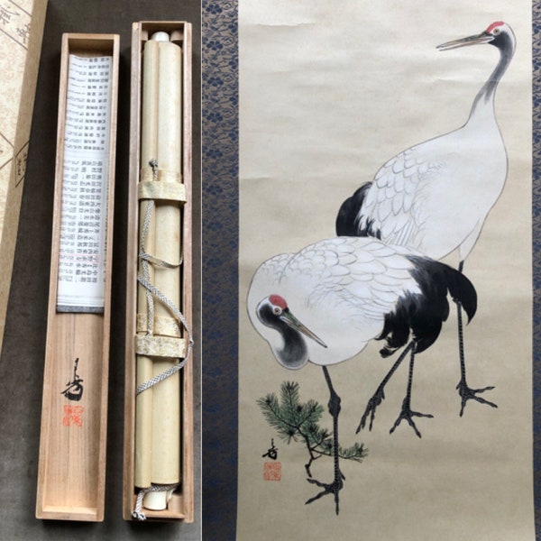 Japanese Scroll Art Crane - Etsy