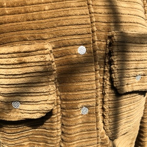 1970s Perfect Fuzzy Chubby Wide Wale Corduroy Snap Button Cotton Boxy ...