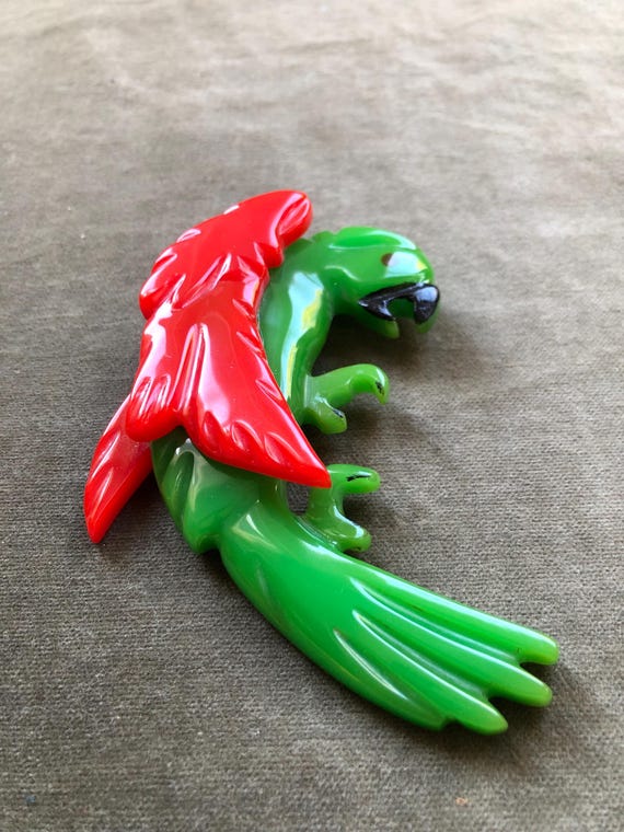 RARE Shultz Bakelite Hand Carved Art Deco Chunky Gre… - Gem