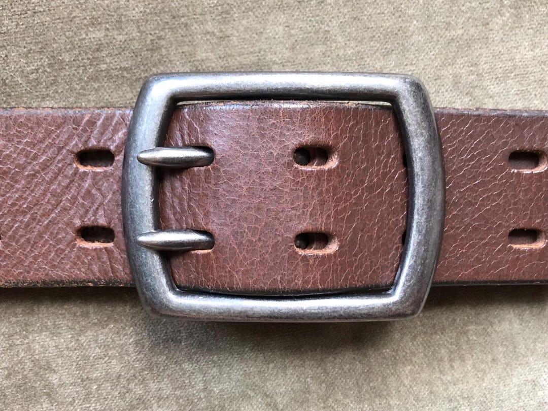 90s Brown Thick Leather Heavy Duty Belt Grunge 1990s Vintage L XL Sz 35 ...