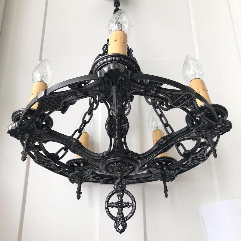 1920s Chandelier Rewired - Etsy