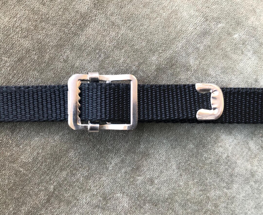 Super Skinny Nylon Web Belt Black Woven Fabric Steel Sash Buckle XS S M ...