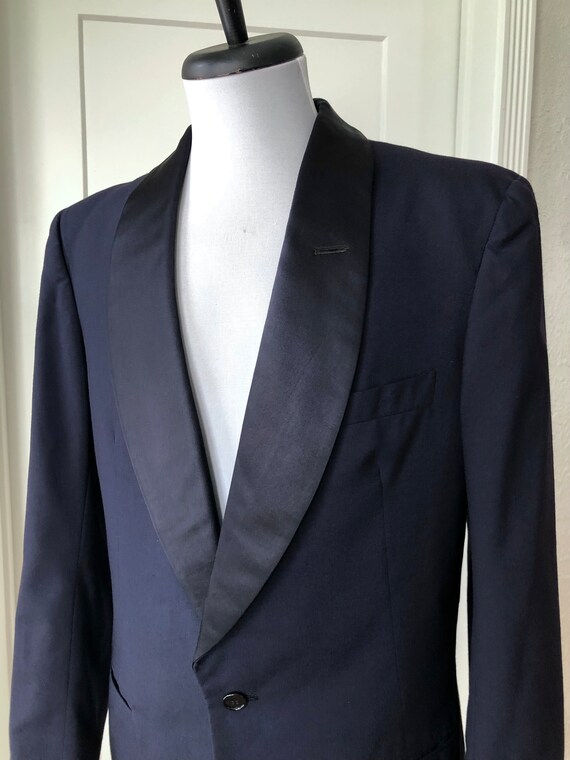 1930s Midnight Blue Antique Wool Tuxedo Dinner Jacket… - Gem