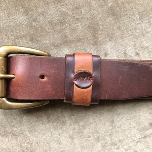 Orvis Heavy Duty Thick Wide Dark Brown Smooth Leather Belt W Chunky ...