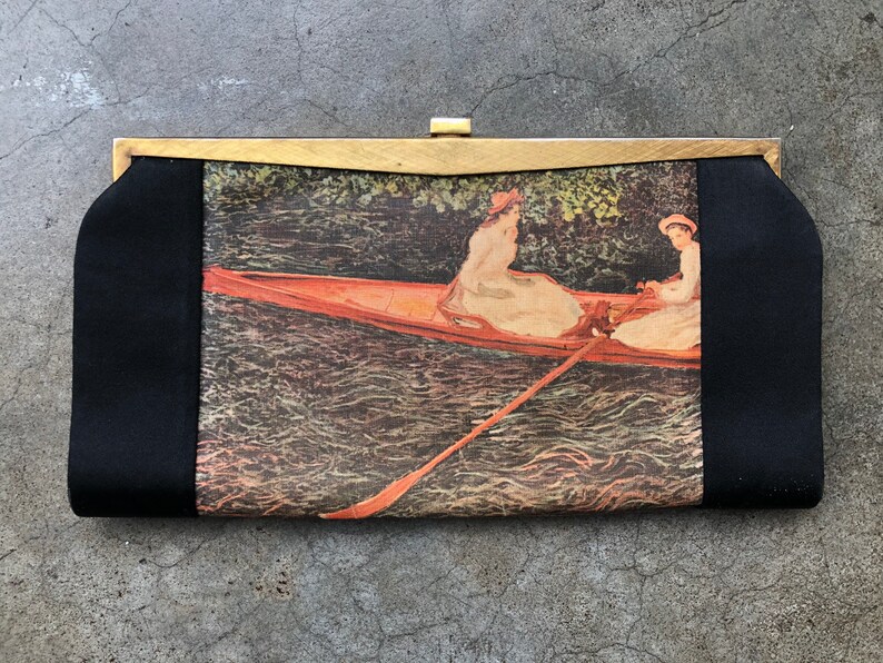 50s 60s Rare Monet the Pink Rowing Boat 1890 Painting Novelty - Etsy