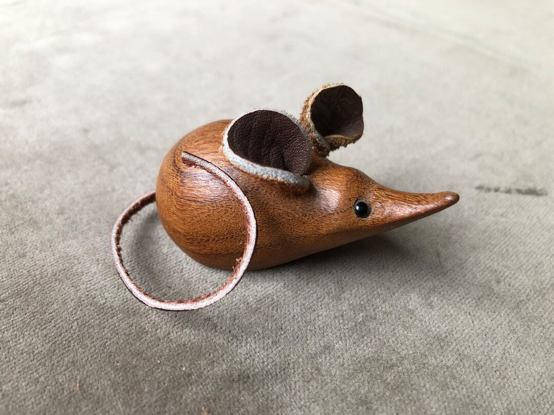 MCM Danish Teak Wood Miniature Mouse Figurine Vintage 1950s 50s Doll ...