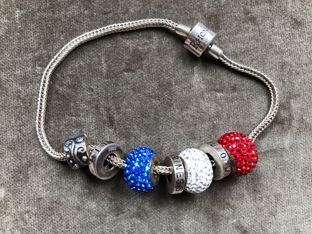 Rhona Sutton UK Solid Sterling Silver 925 Rhinestone Charm Bobble Beads ...