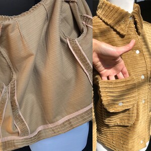 1970s Perfect Fuzzy Chubby Wide Wale Corduroy Snap Button Cotton Boxy ...