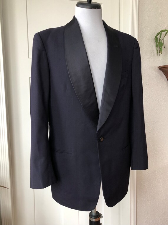 1930s Midnight Blue Antique Wool Tuxedo Dinner Jacket… - Gem