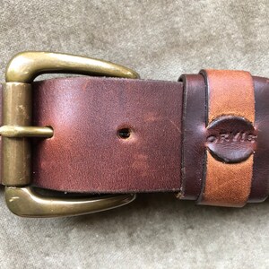 Orvis Heavy Duty Thick Wide Dark Brown Smooth Leather Belt W Chunky ...