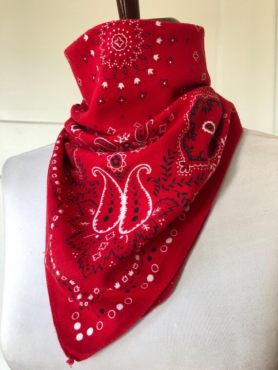 1950s Elephant Bandana Retro Floral Flower Power Pais… - Gem