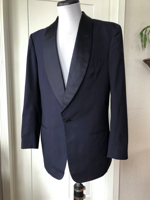 1930s Midnight Blue Antique Wool Tuxedo Dinner Jacket… - Gem