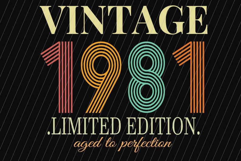 Vintage 1981 Limited Edition Svg Png, Boy 44th Birthday Png, Man 44th ...