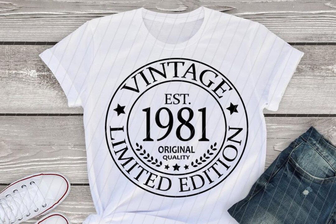 Vintage 1981 Limited Edition Svg Png, Boy 44th Birthday Png, Man 44th ...