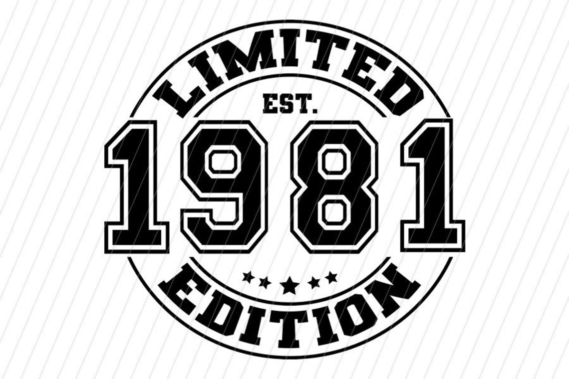 Vintage 1981 Limited Edition Svg Png, Boy 44th Birthday Png, Man 44th ...