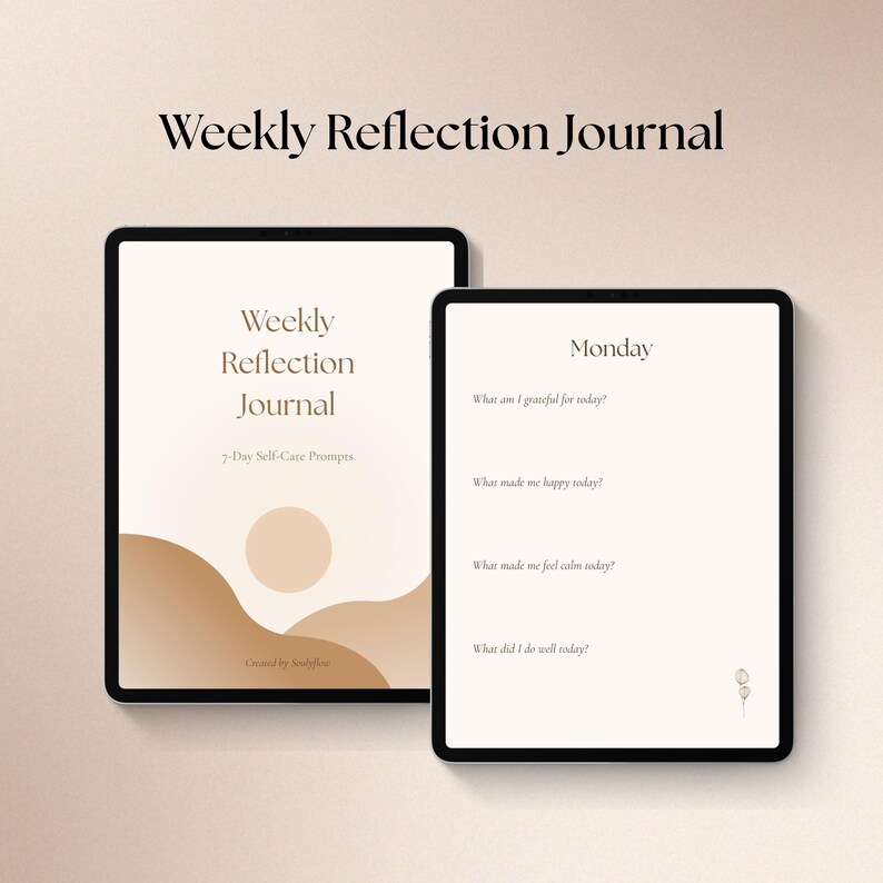 Weekly Reflection Journal – Printable & Digital Self-reflection ...