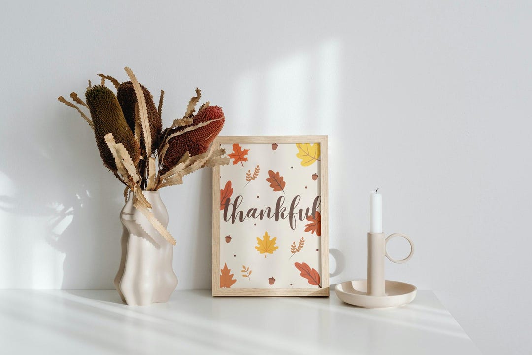 Cute Thankful Poster: Fall Wall Art (digital Download) - Etsy