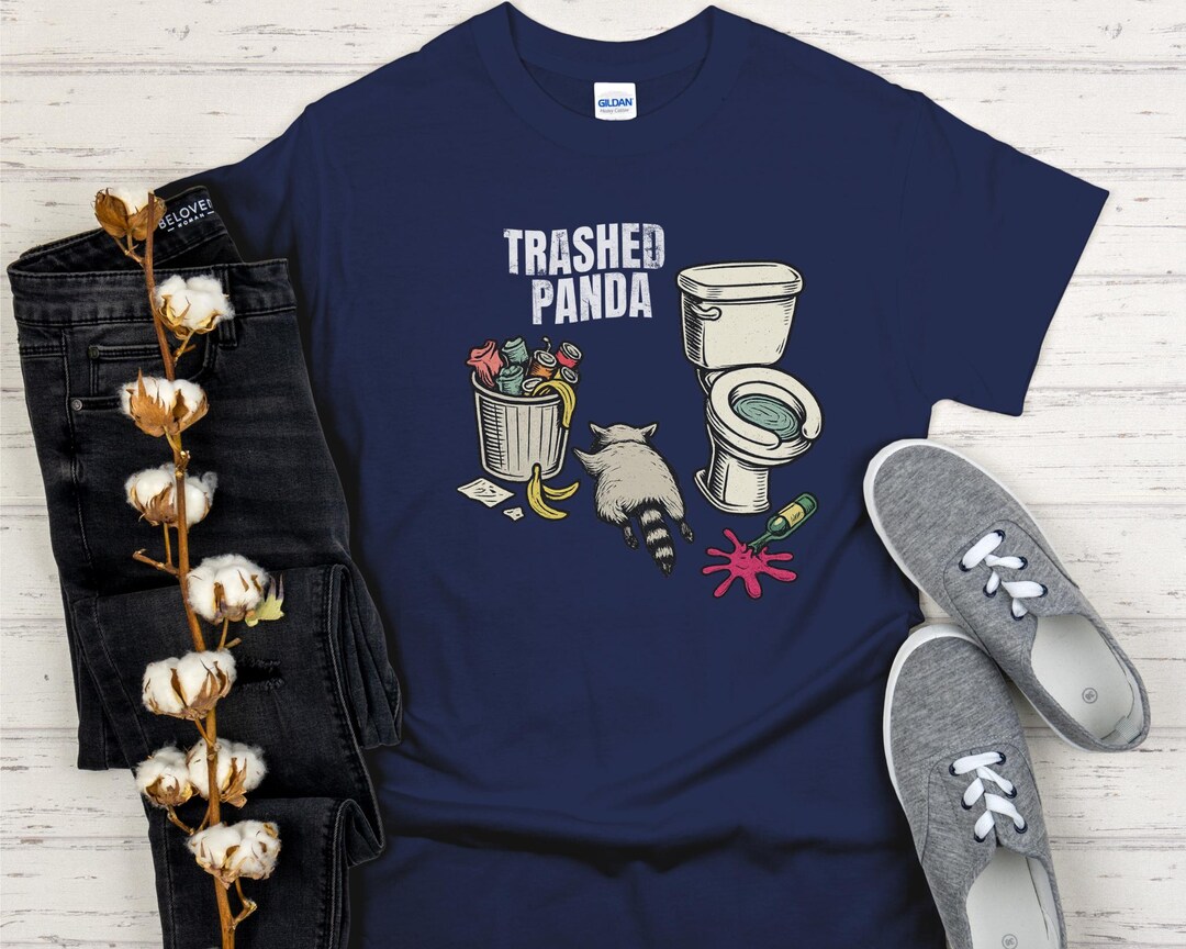 Trashed Panda Shirt, Funny Raccoon Graphic Tee, Animal Humor - Etsy