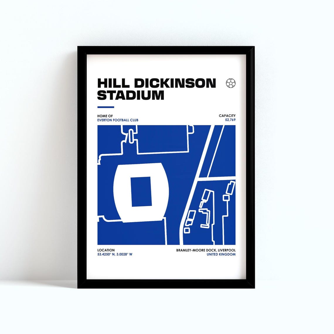 Hill Dickinson Stadium Poster | Everton Wall Art | Minimalist Football ...