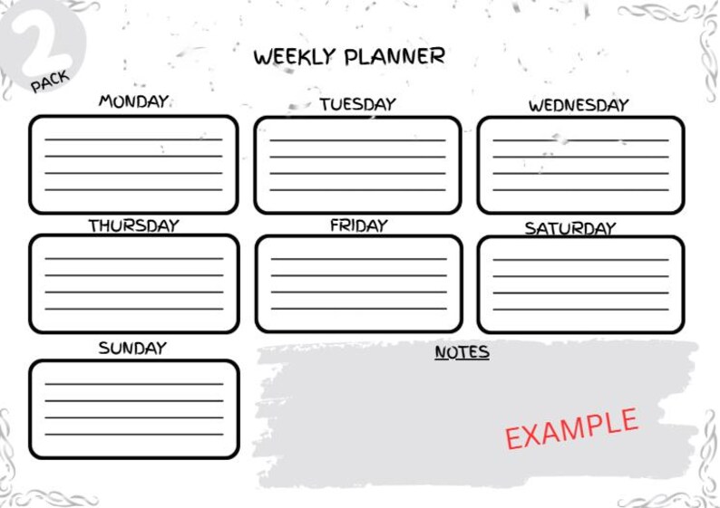 Printable Weekly Planner Bundle (set of 2) | A3 Undated Weekly Schedule ...