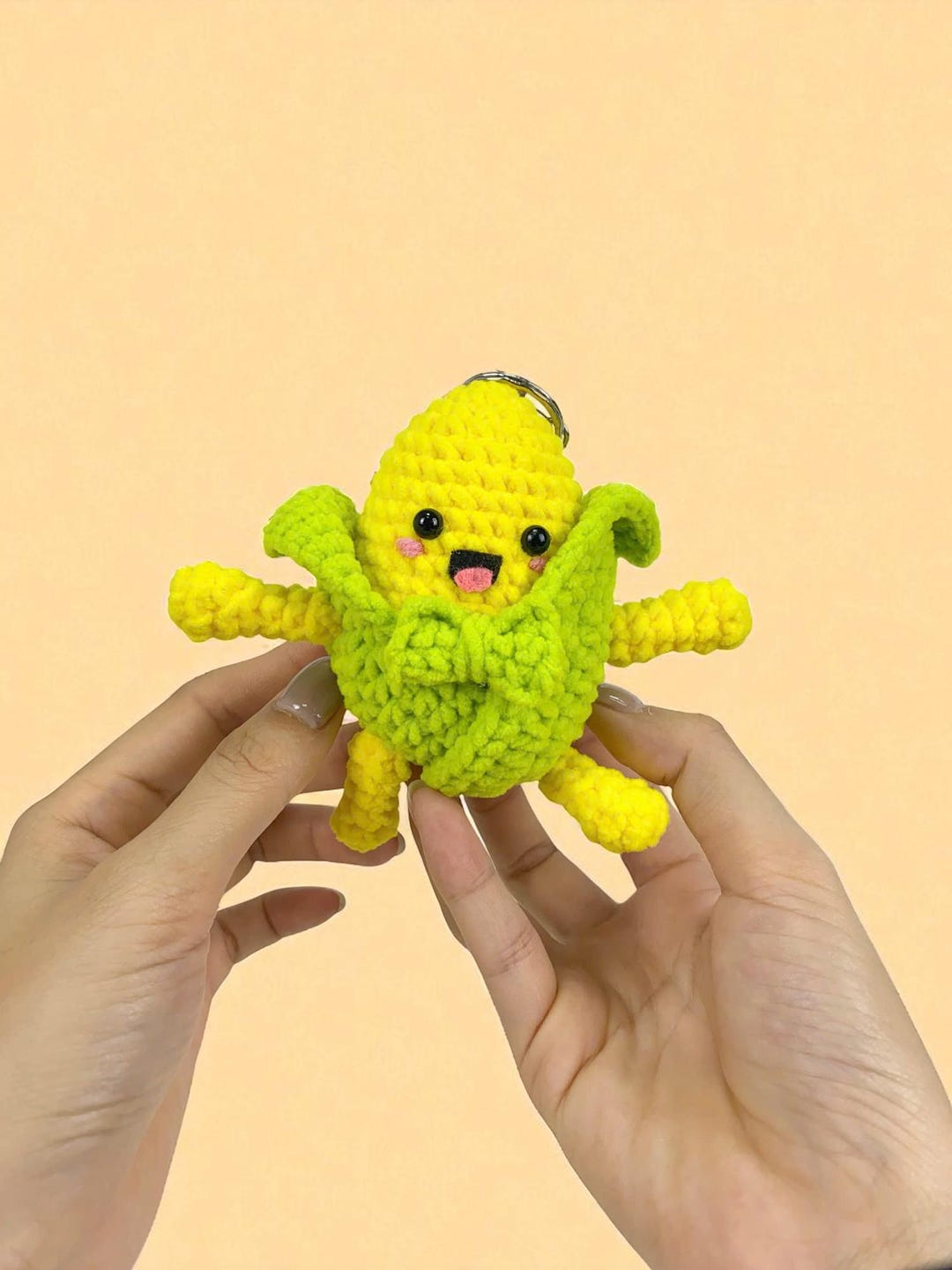 Corn Keychain Crochet Pattern PDF, Cute Amigurumi Vegetable Pattern ...