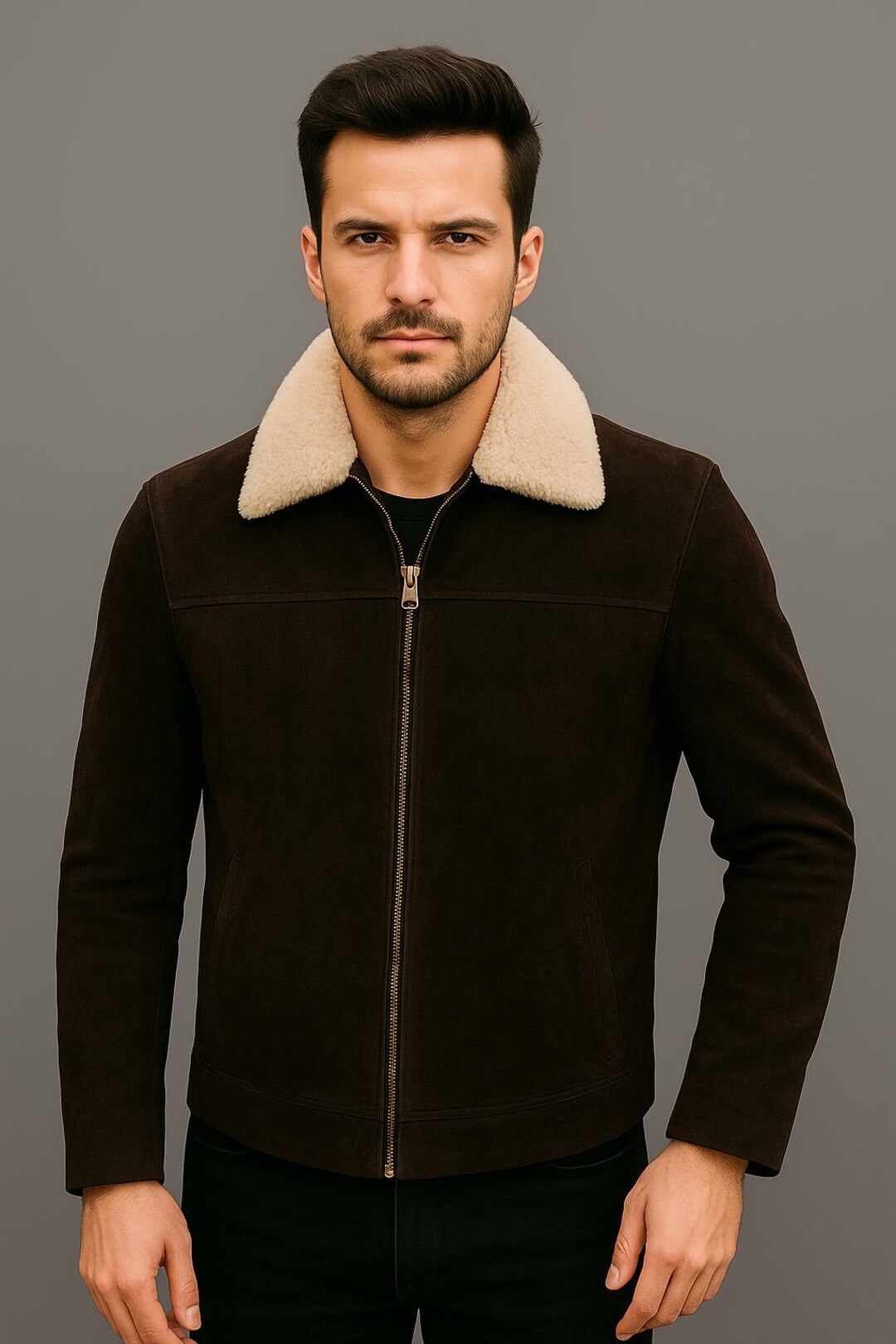 The Walking Dead Rick Grimes Cosplay Jacket – Brown Suede Leather ...