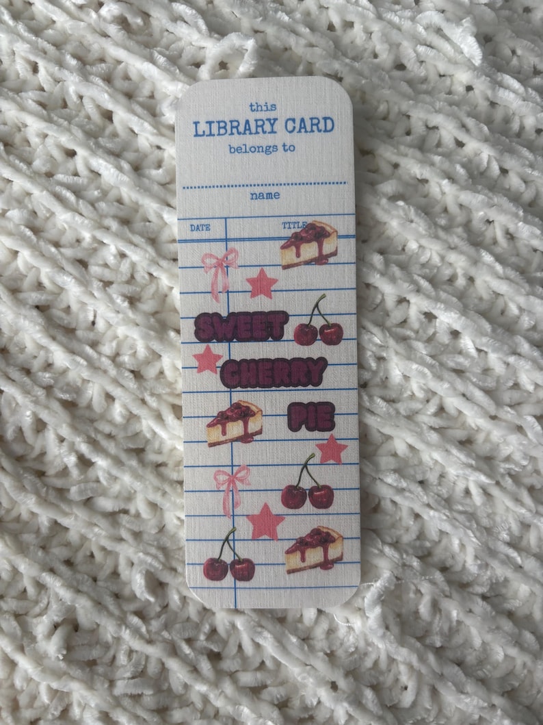 Sweet Cherry Pie Bookmark | Book Lover Accessory | Reader Gift | off ...