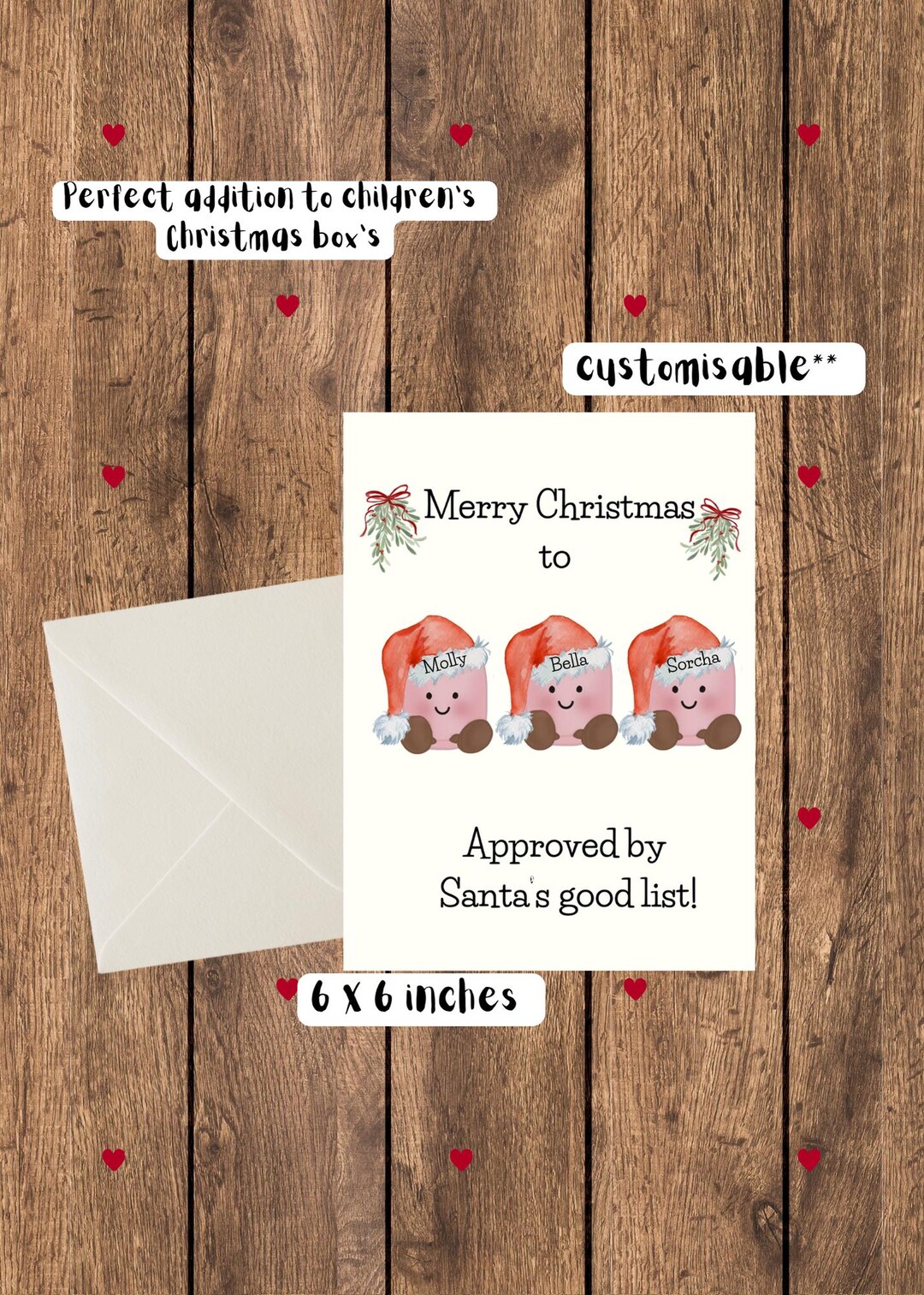 Customizable Santa's Good List Christmas Card - Etsy