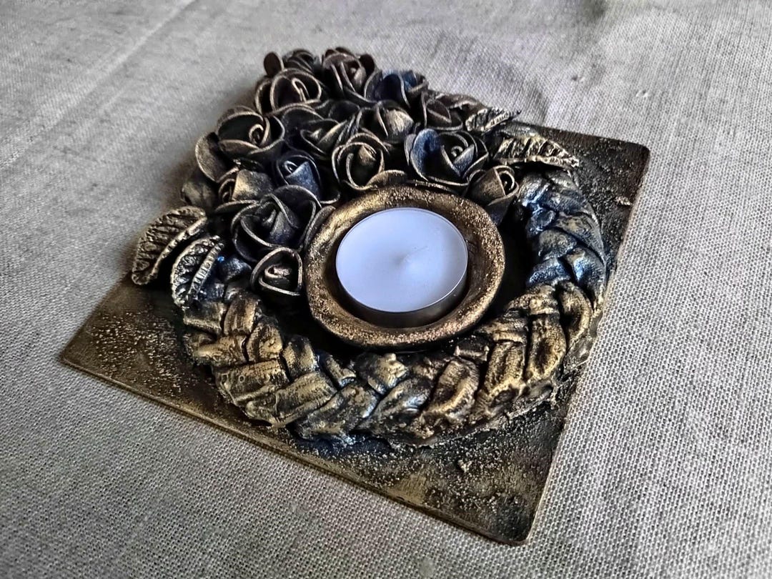 Decorative Tealight Holder With Roses for 1 Tealight – Handmade Unique ...