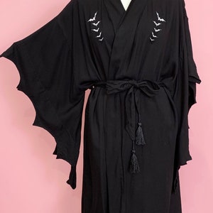Nightfall Black Bat Vintage Robe - Curvy - Etsy