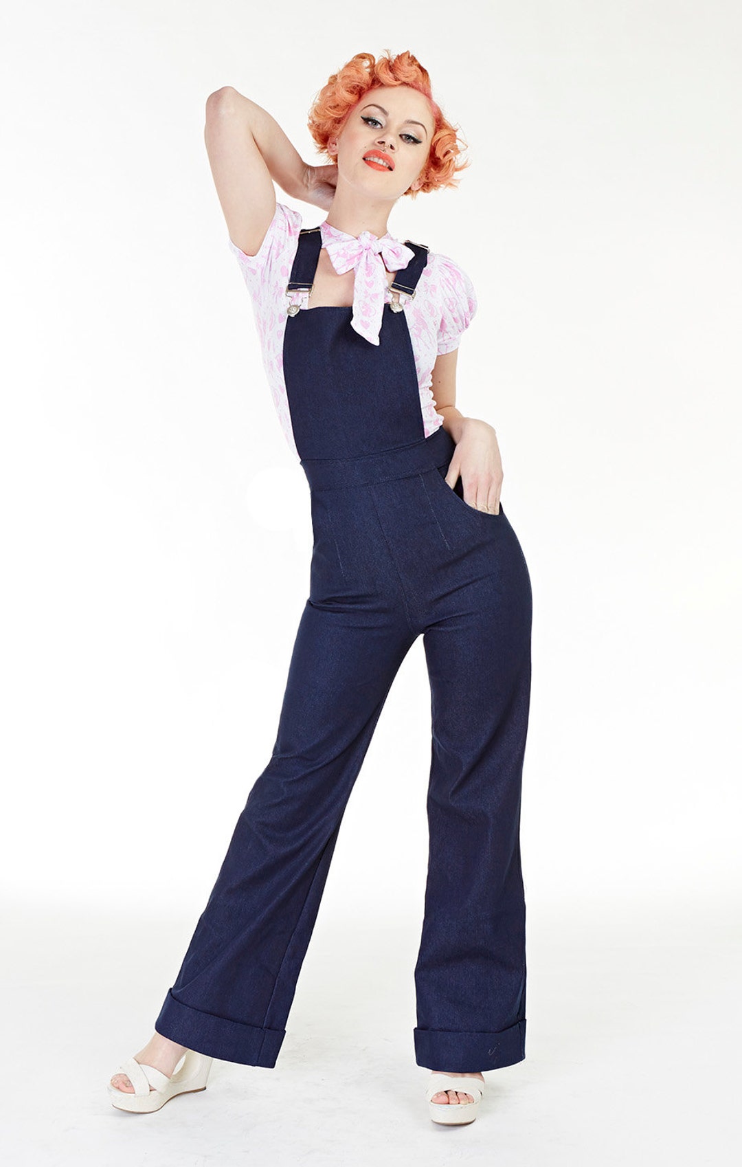 Navy Denim, Retro Overalls - Etsy