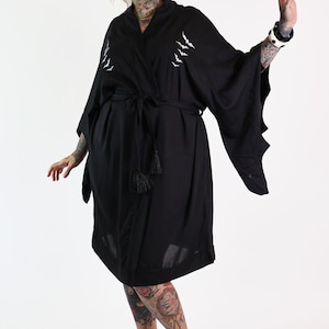 Nightfall Black Bat Vintage Robe - Curvy - Etsy