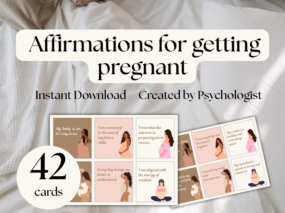 Affirmation Cards for Getting Pregnant, Printable Card Deck for Future ...