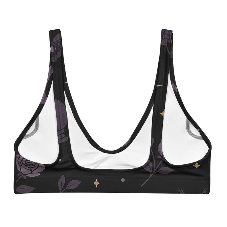 Whimsigoth Bikini Top Only: Gothic Moon & Roses High-waisted Swimwear ...