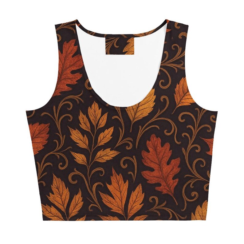 Autumn Leaves Crop Top, Fall Foliage Boho Shirt, Burnt Orange Leaf Tee ...