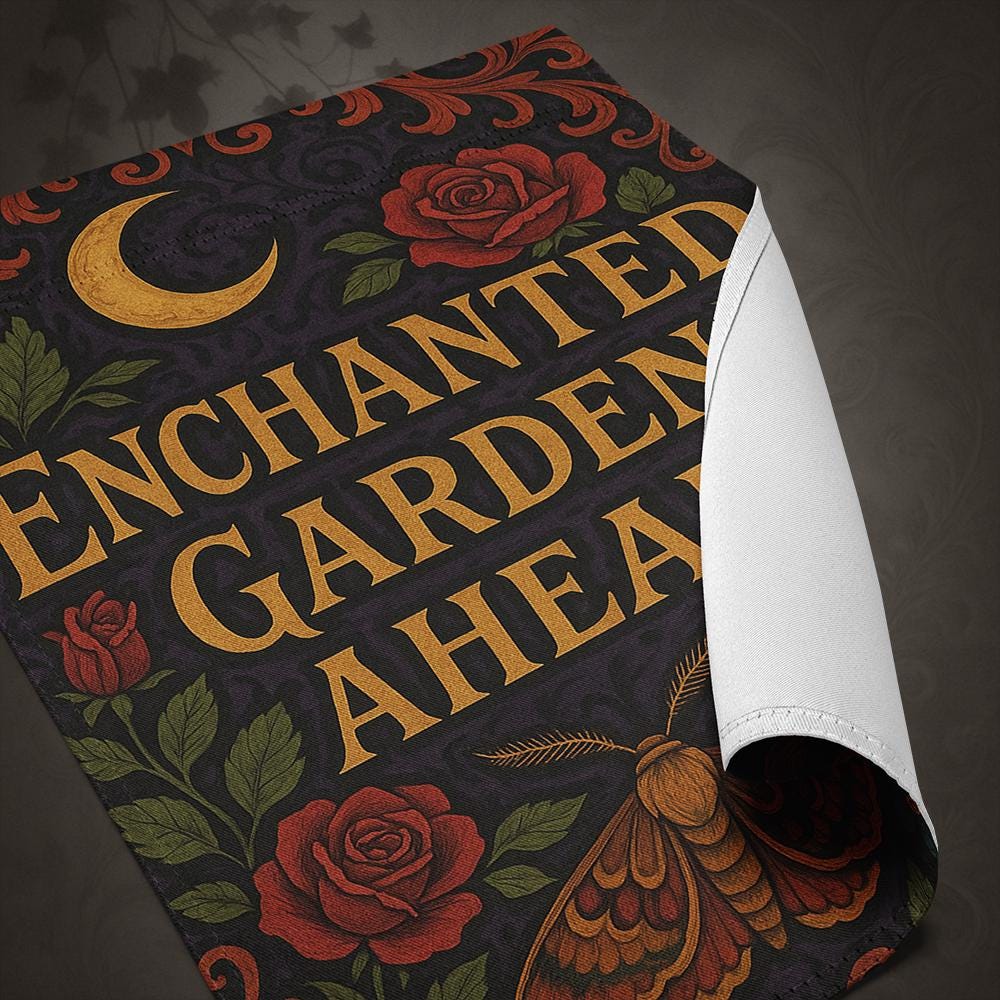 Mystical Moth & Moon Garden Flag: Enchanted Whimsigoth Outdoor Decor ...