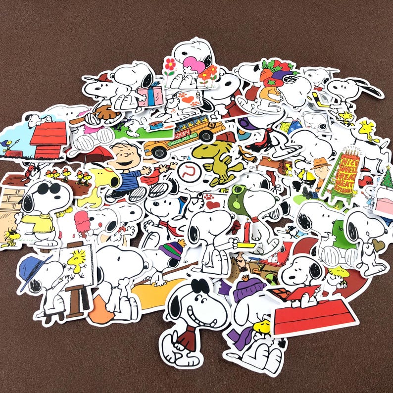 50pcs Cartoon Stickers – Cute Peanuts Cartoon Vinyl Decals for for ...
