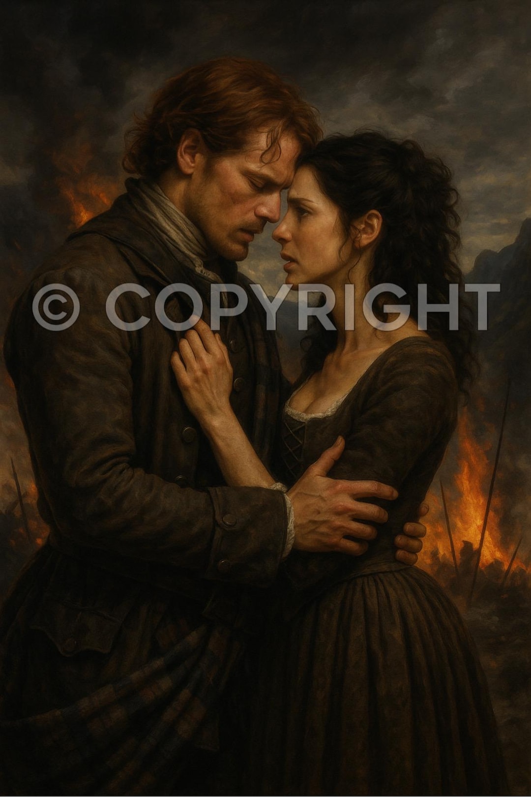 Jamie and Claire/ Wall Poster/ Outlander/ Beautiful - Etsy