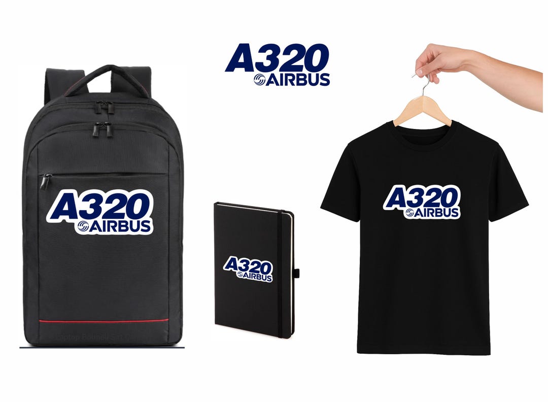 Airbus A320 Set – Backpack, T-shirt & Notebook | Aviation Lover Gift ...