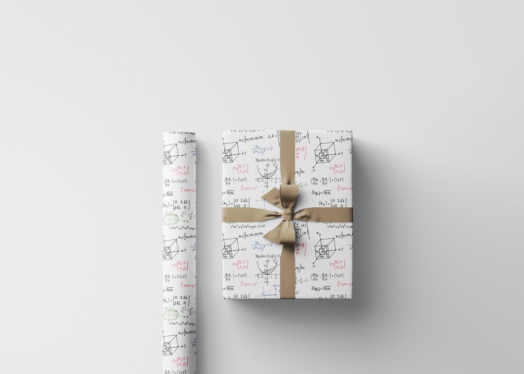 Geeky Math Wrapping Paper Science Gift Wrap With Formula Design Nerd ...