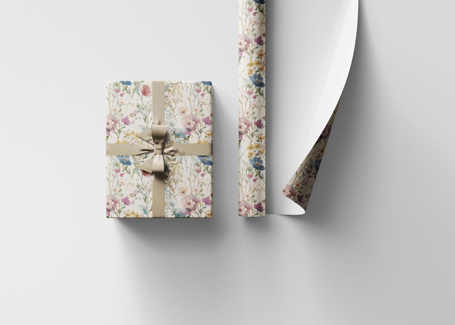 Rustic Wildflower Wrapping Paper for Wedding Favors | Floral Gift Wrap ...