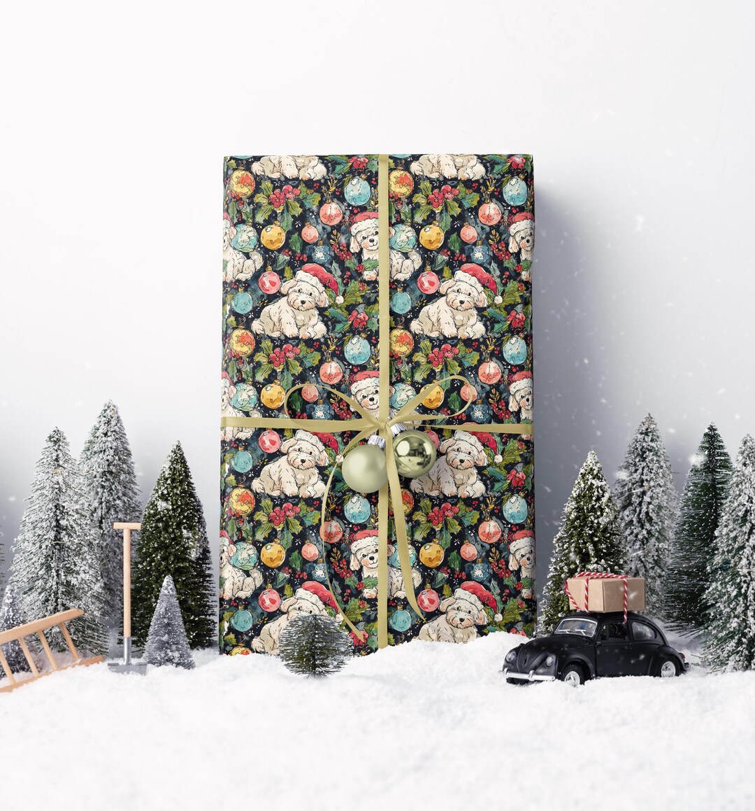 Bichon Frise Themed Wrapping Paper Cute Dog Gift Wrap for Pet Parents ...