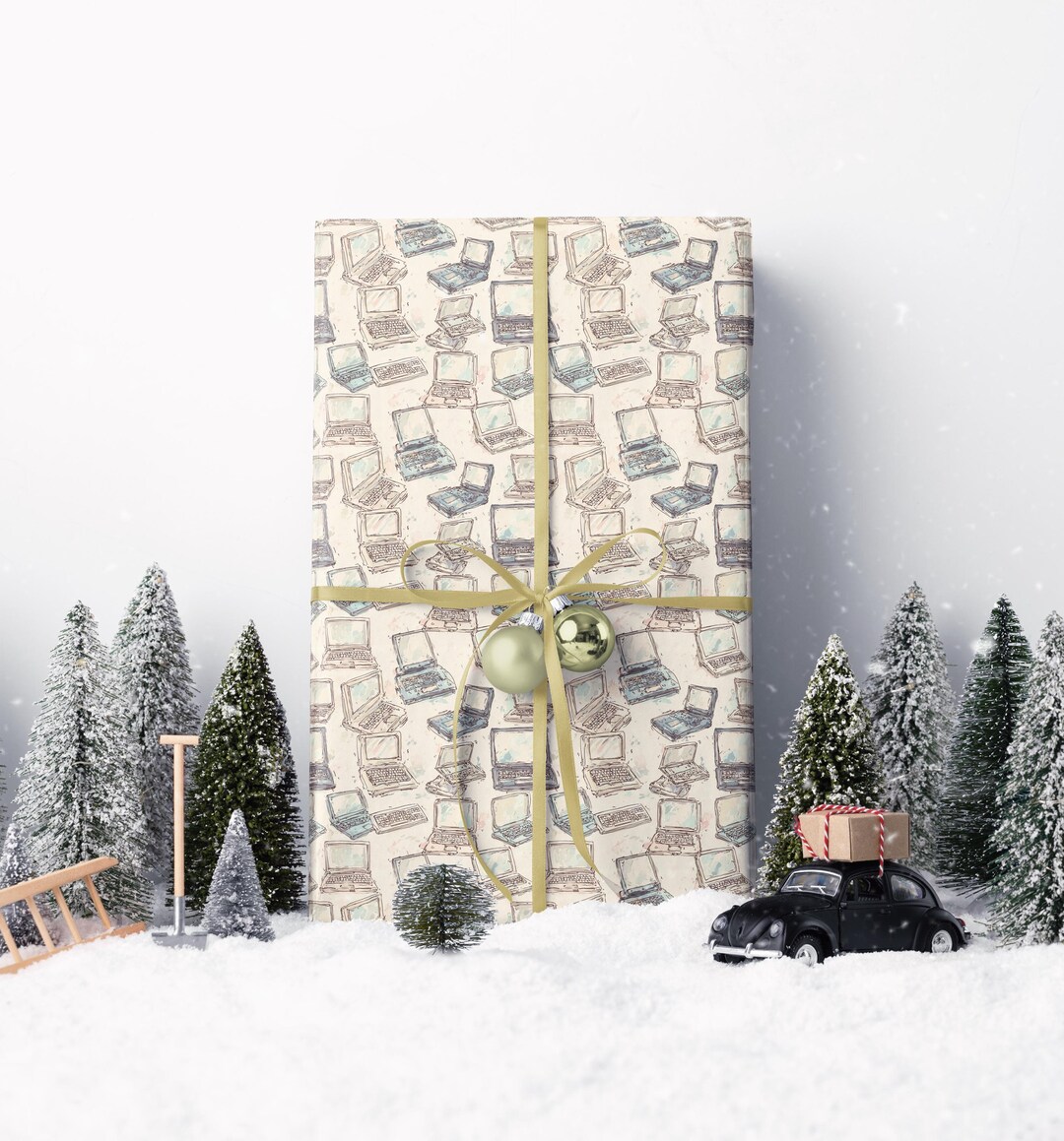IT Gift Wrap Geeky Wrapping Paper Roll With IT Tools and Office Tech ...