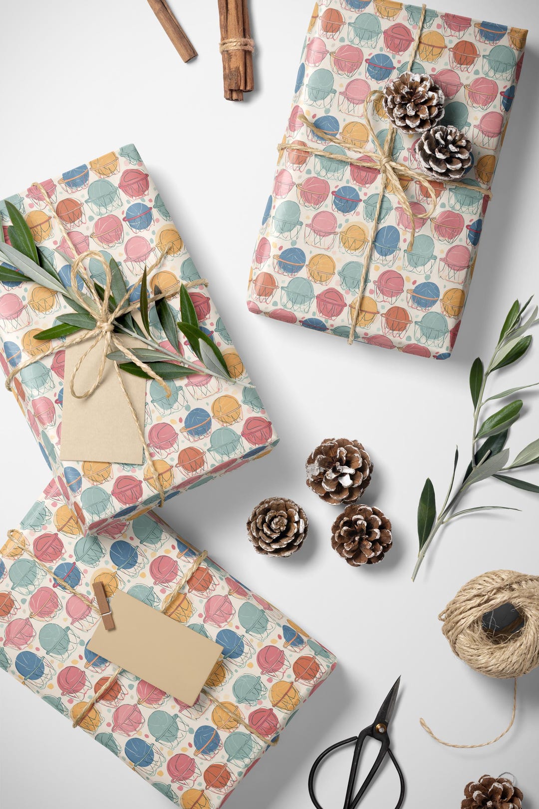Basketball Wrapping Paper Roll With Court and Ball Design for Sports ...